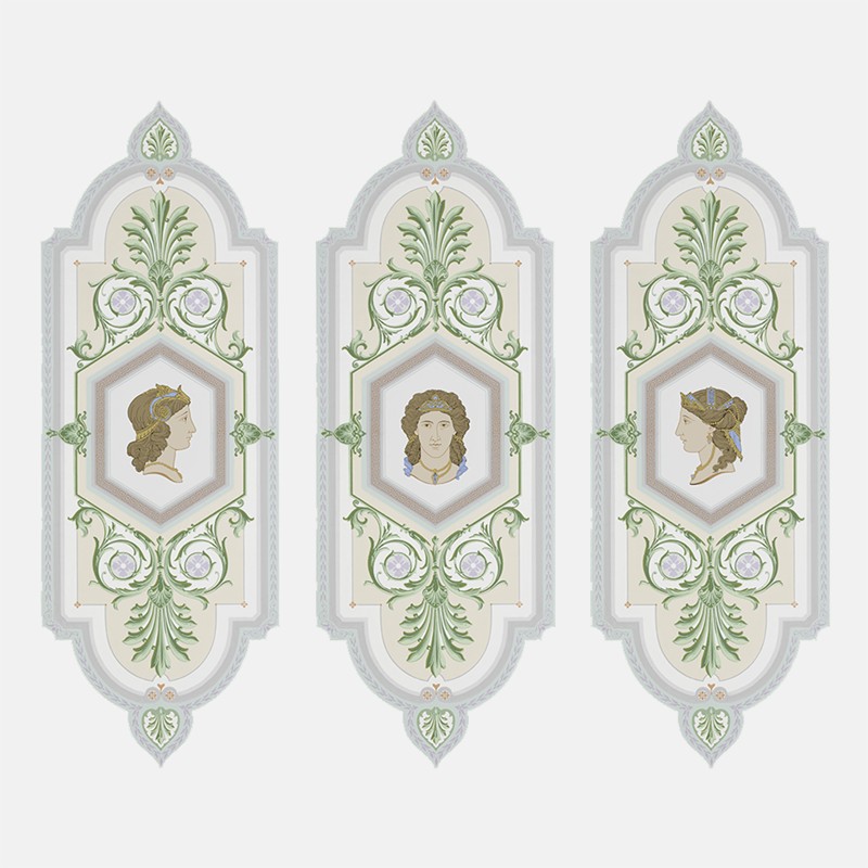 Medallion wallpaper Parthenon Frescoes Right Figure